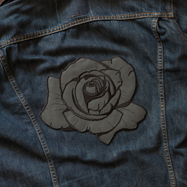 Reflective Black Rose Back Patch – Inner Decay