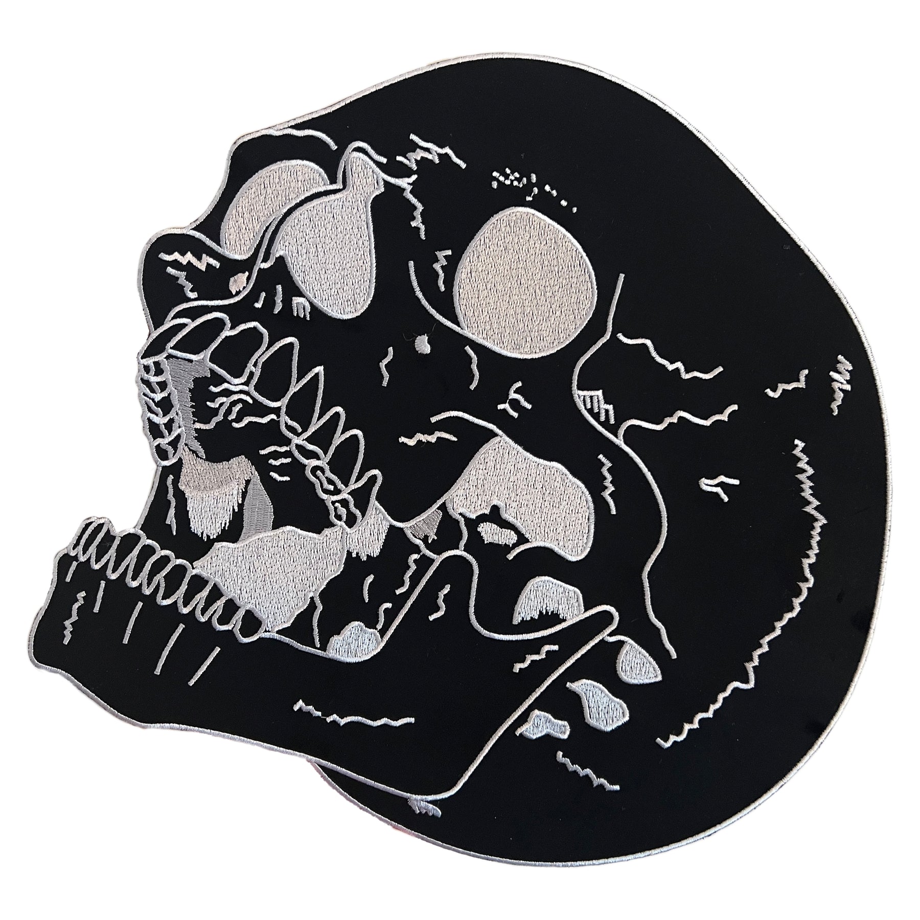XL Reflective Black Skull Back Patch – Inner Decay