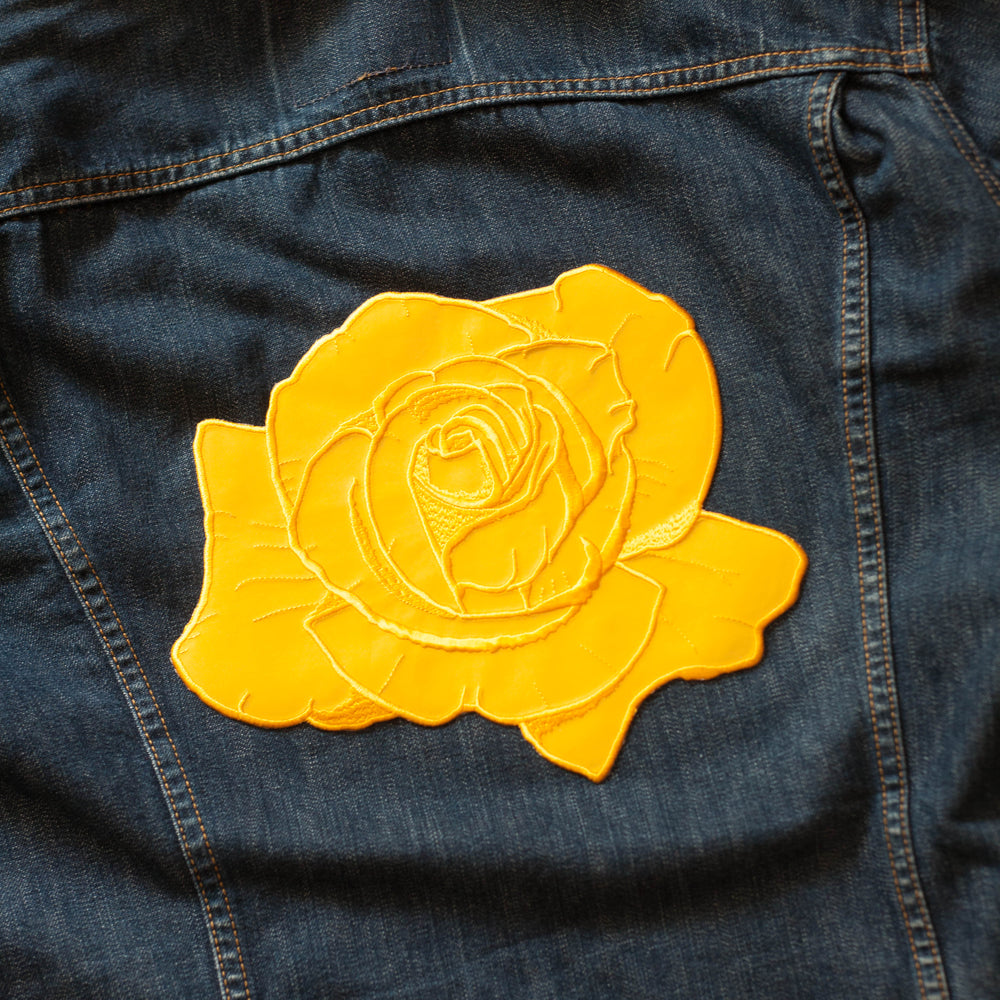 Reflective Gold Rose Back Patch – Inner Decay