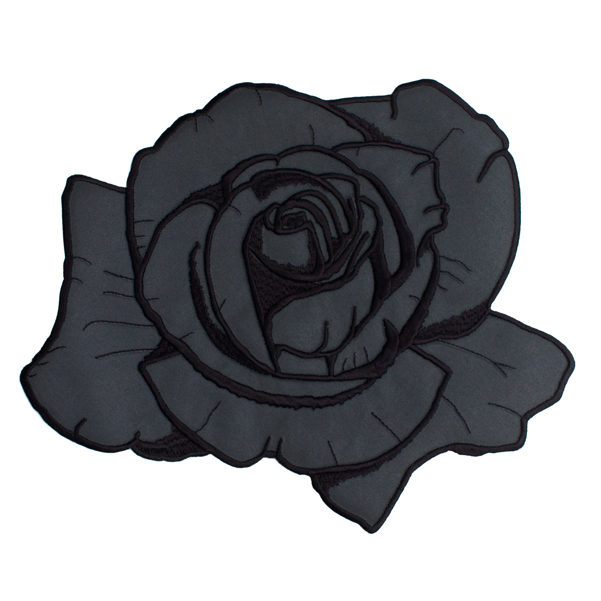 Reflective Black Rose Back Patch – Inner Decay